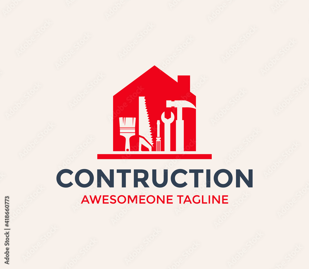 contraction logo design vector illustration Stock Vector | Adobe Stock