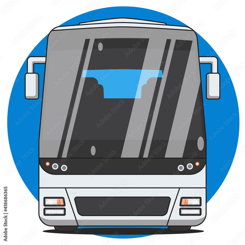 modern city bus front view, vector illustration Stock Vector | Adobe Stock