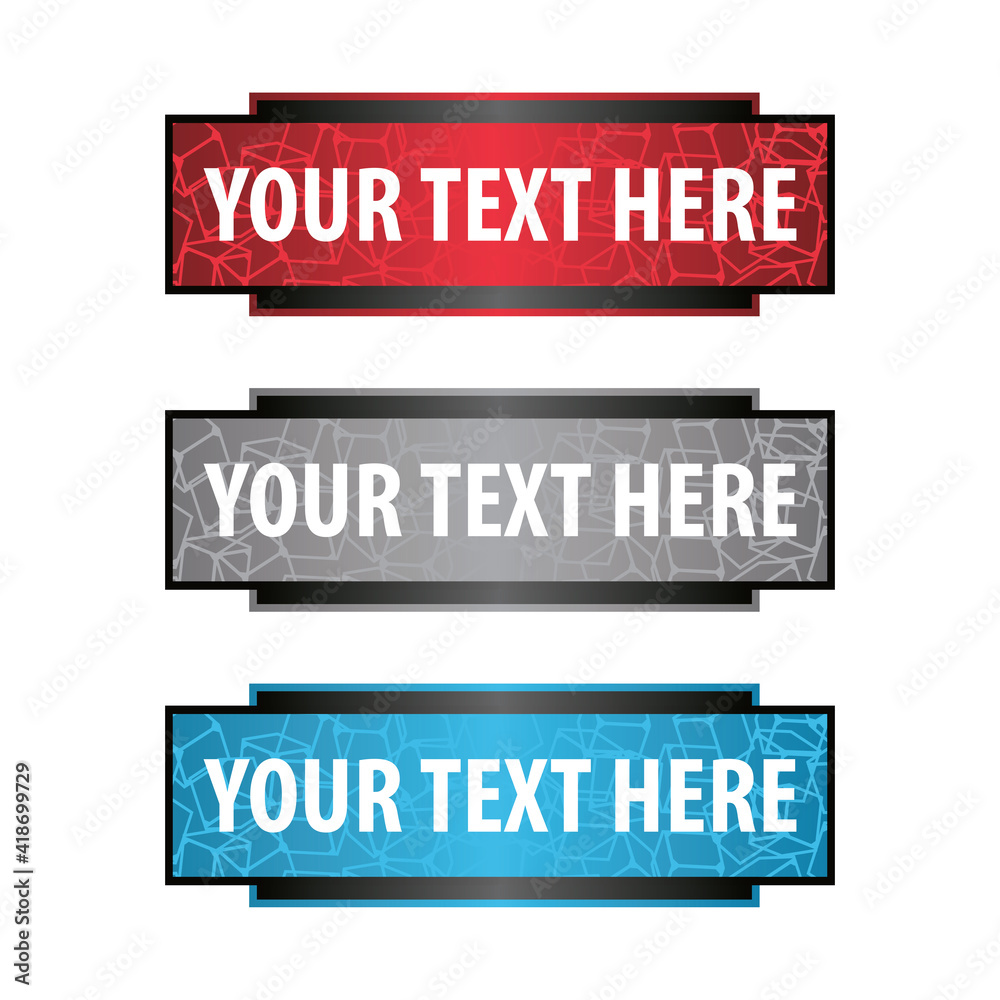 Vetor de banner set, text box, title box, speech text, speech title ...