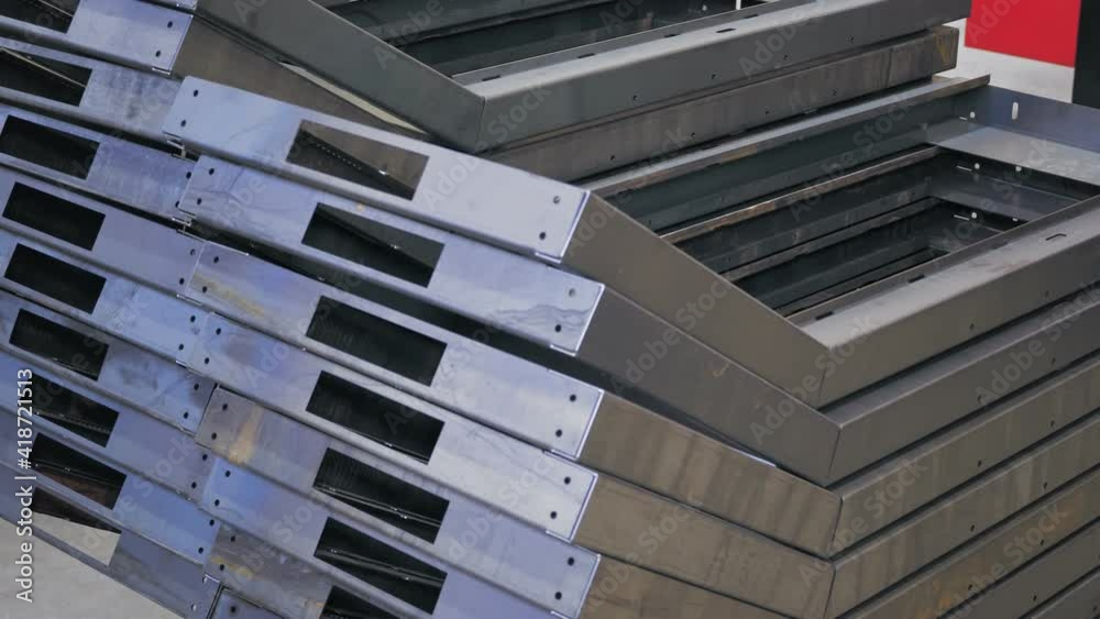 bending of sheet metal. bended metal sheets. Metal products bent on a ...