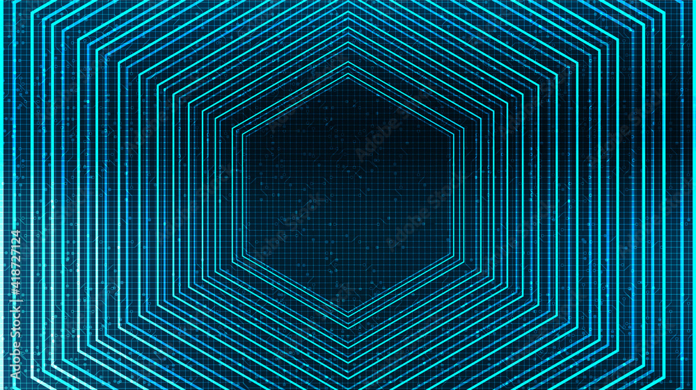 Abstract Polygon Line Technology background,warp and expanding movement ...