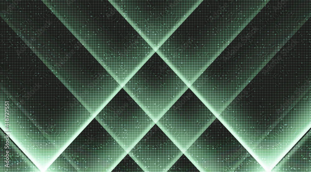 Abstract Green Cyber Technology Background,Digital and Connection ...