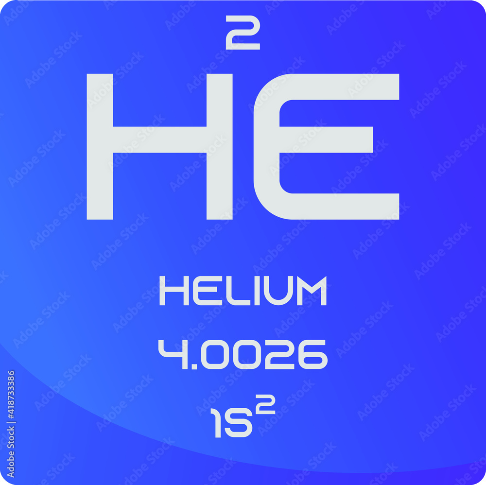 Helium He Noble gas Chemical Element vector illustration diagram, with ...