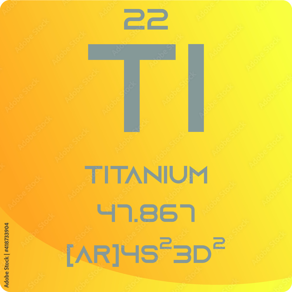 Titanium Ti Transition metal Chemical Element vector illustration ...