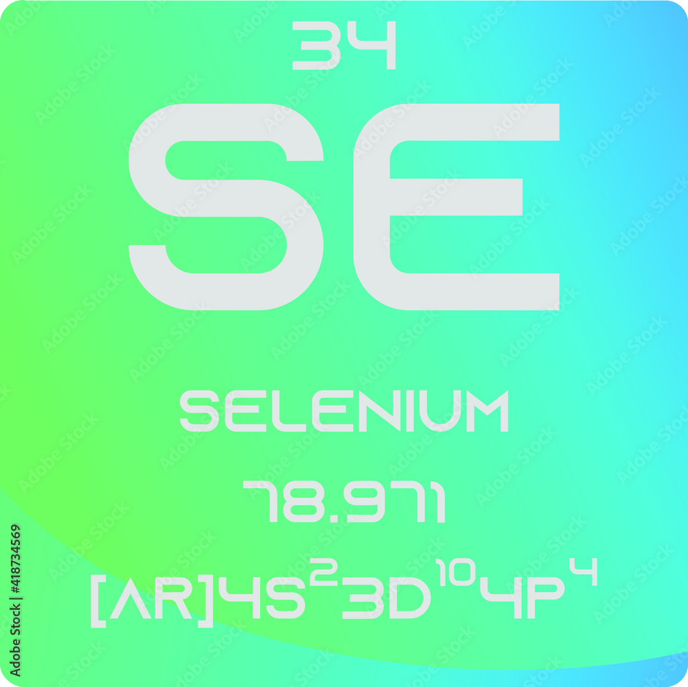 Selenium Se Non reactive metal Chemical Element vector illustration ...