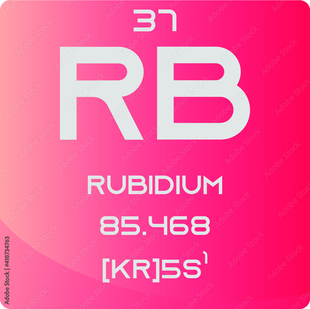 Rubidium Rb Alkali metal Chemical Element vector illustration diagram ...