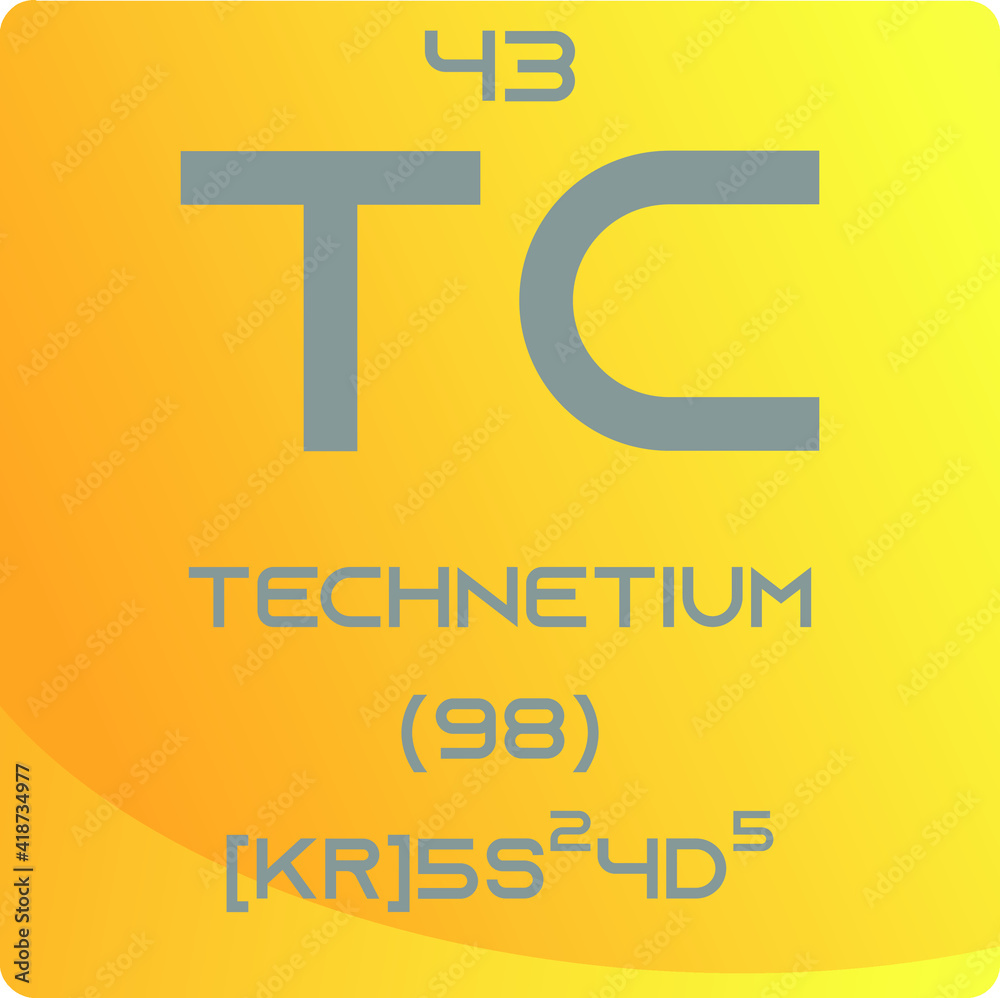 Technetium Tc Transition metal Chemical Element vector illustration ...