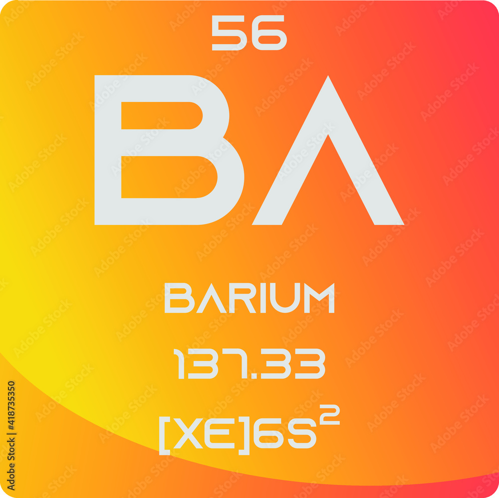 Vetor de Barium Ba Alkaline earth metal Chemical Element vector ...
