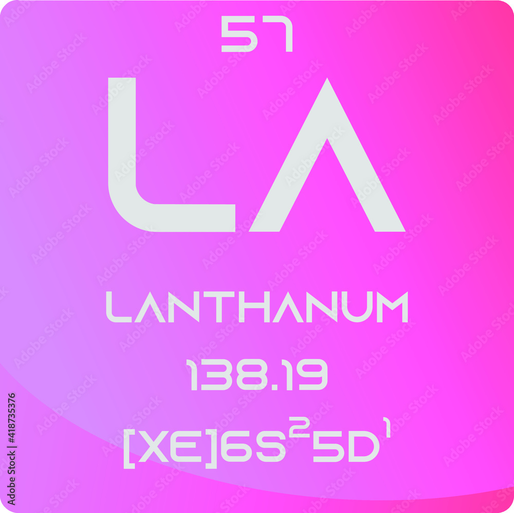 Lanthanum La Lanthanide Chemical Element vector illustration diagram ...