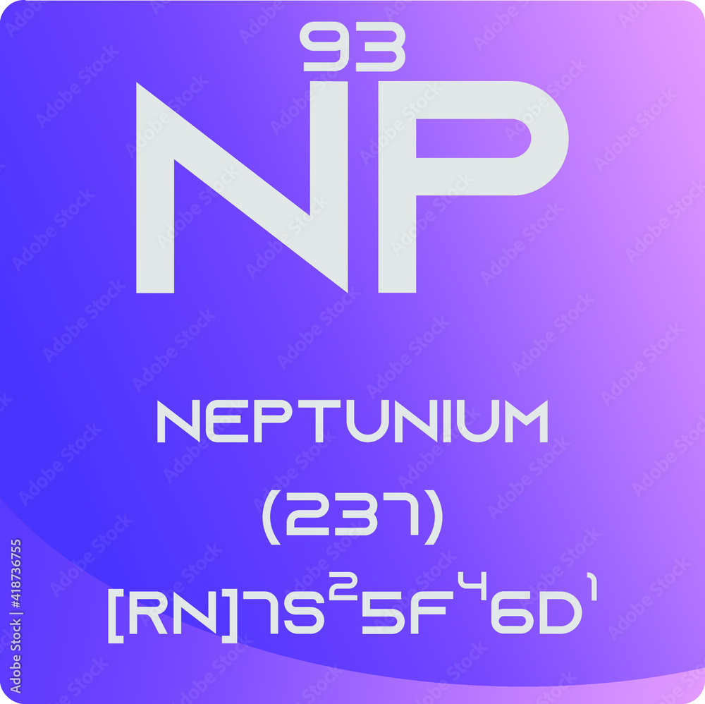 Neptunium Np Actinoid Chemical Element vector illustration diagram ...
