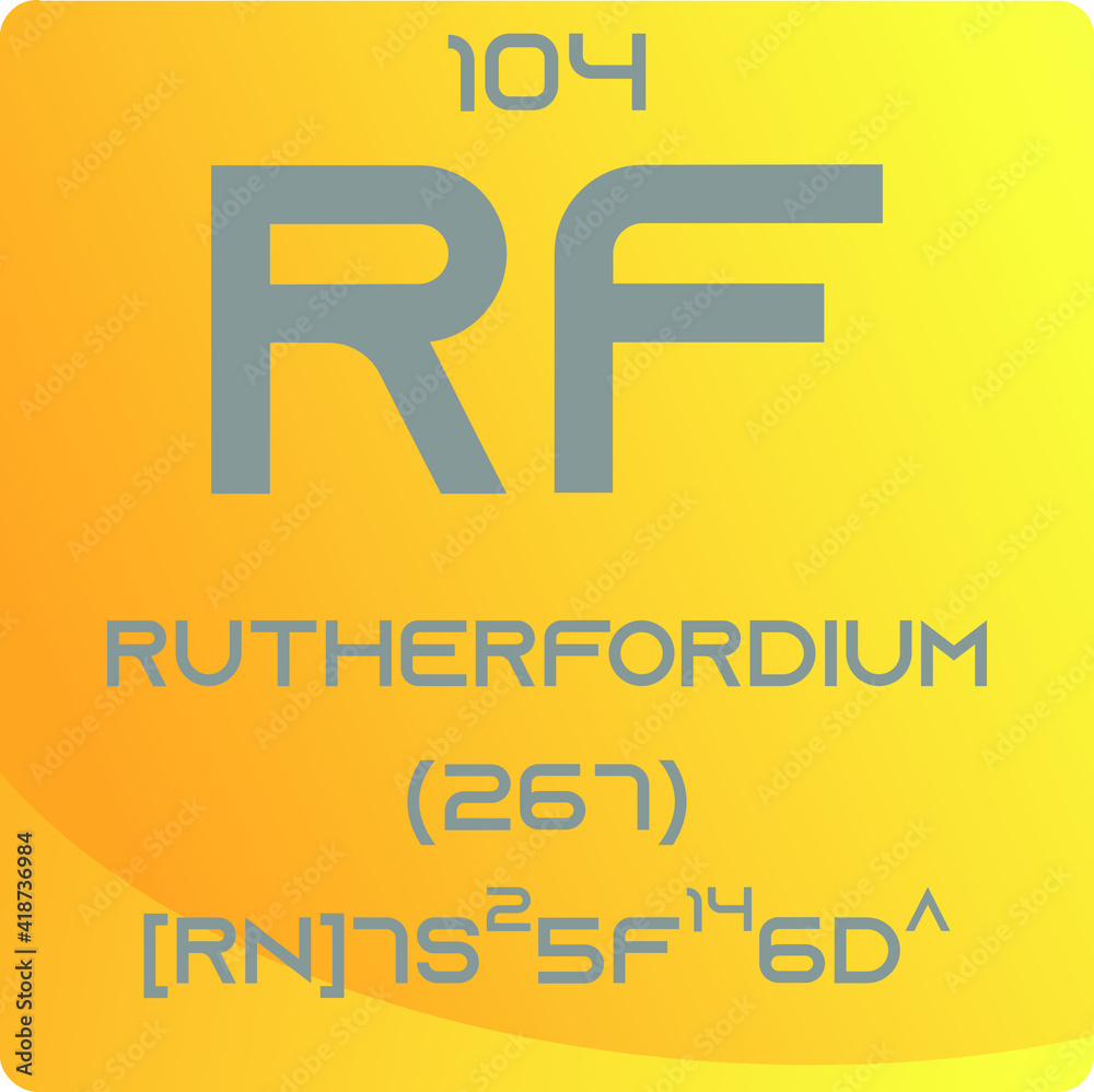 Vetor de Rutherfordium Rf Transition metal Chemical Element vector ...