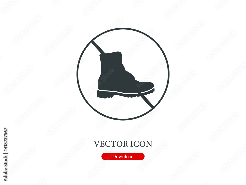 No combat boot vector icon. Editable stroke. Linear style sign for use ...