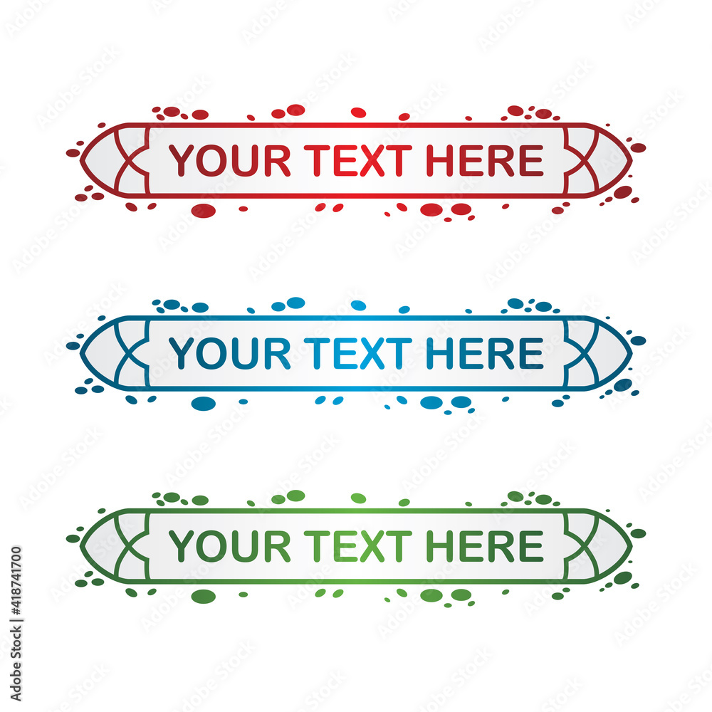 Vetor de banner set, text box, title box, speech text, speech title ...