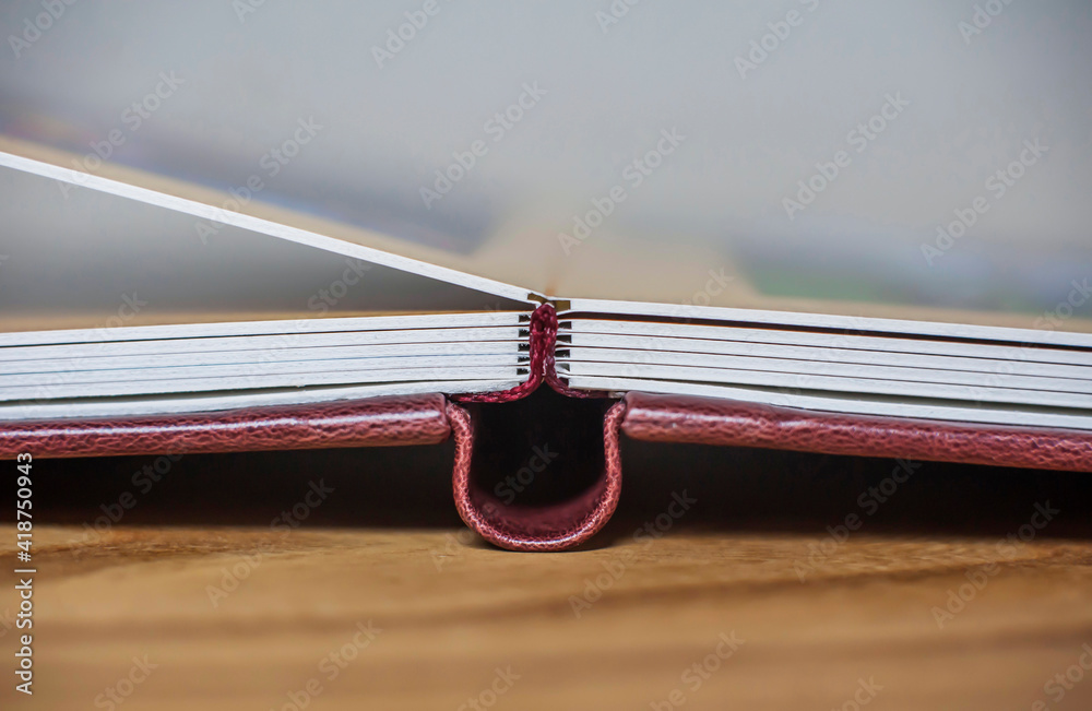 Photo & Art Print Handmade photobook with thick plastic sheets open 180 ...