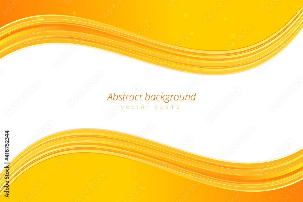 Yellow wave background with white space for text Stock Vector | Adobe Stock