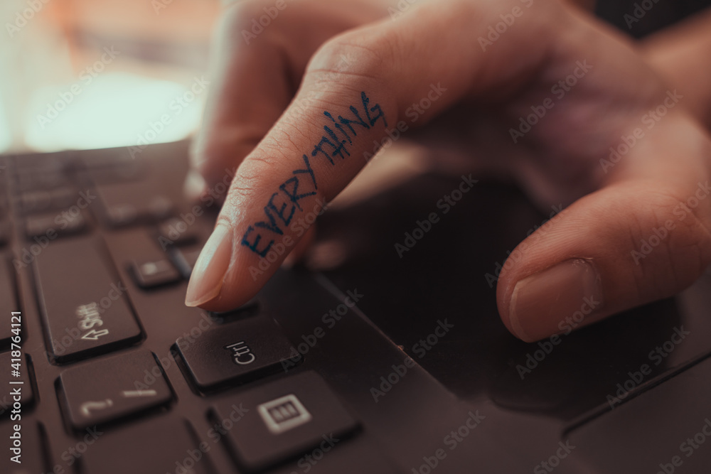 ctrl keyboard control everything. Finger pressed down on the keyboard ...