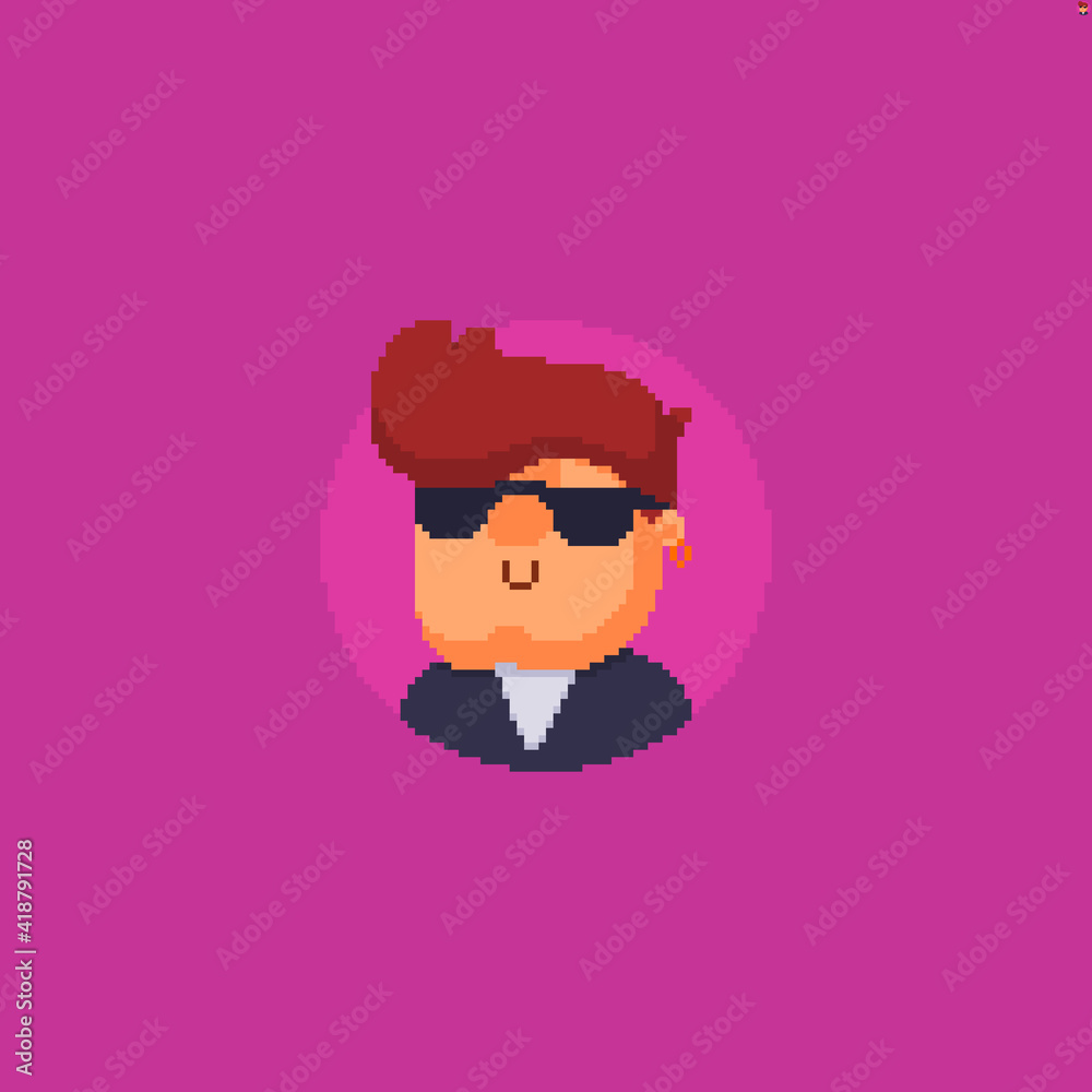 Pixel art avatar Stock Vector | Adobe Stock
