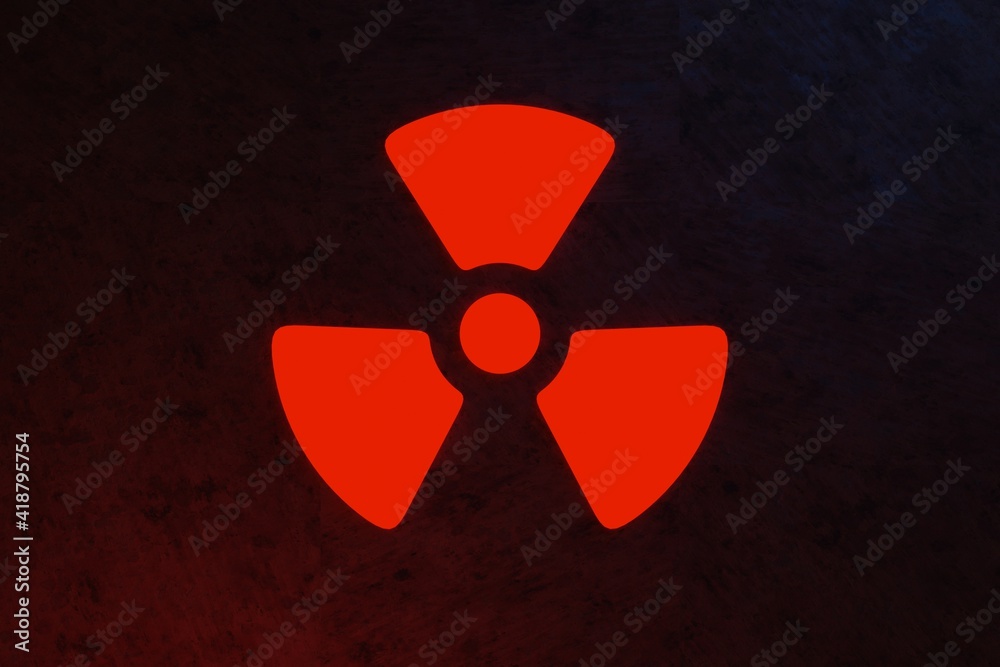 Nuclear energy radioactive (ionizing atomic radiation) round symbol ...