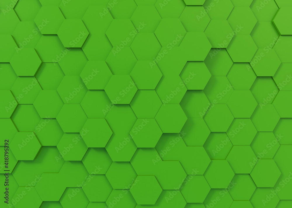 Green hexagon background with geometrical structures Stock Illustration ...