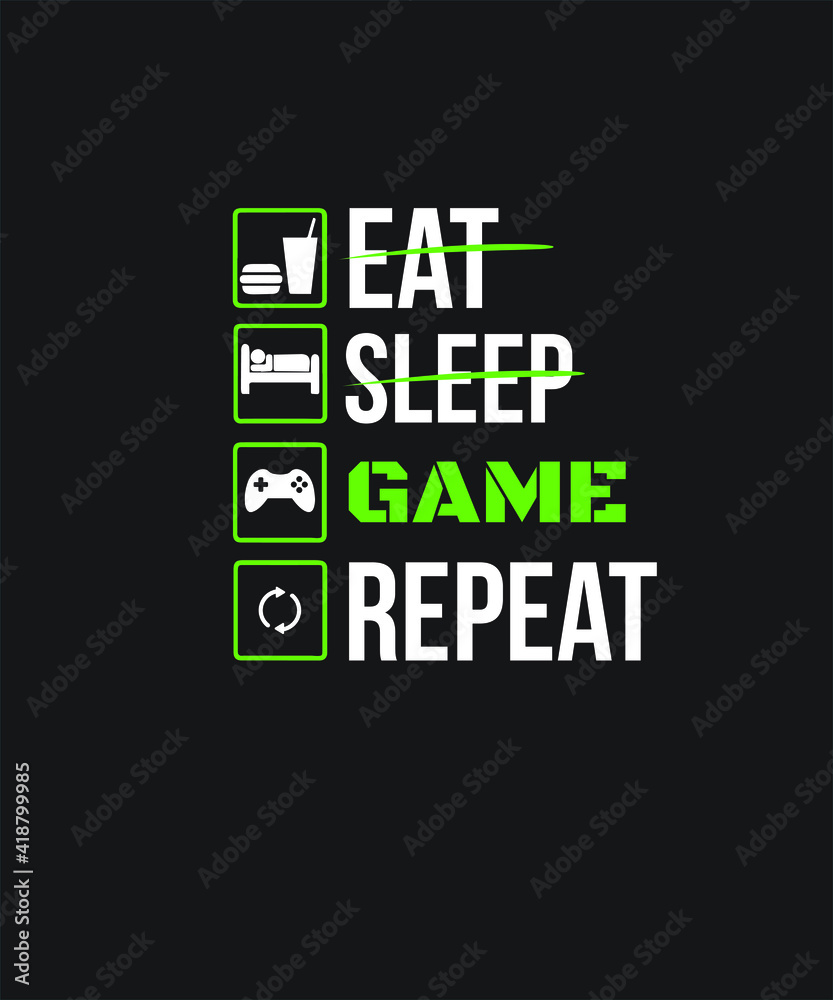 Gamer life typography, vector, template, icon, image, infographic ...