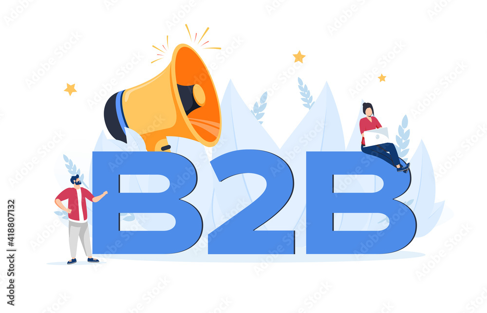 B2B marketing abstract concept vector illustration set. Sales ...