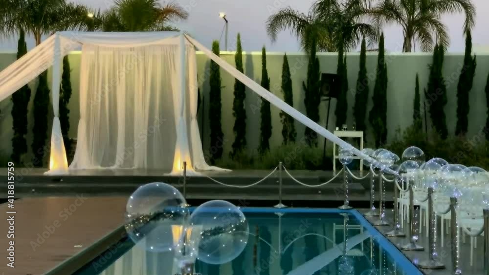 Jewish traditions wedding outdoor ceremony. Wedding canopy (chuppah ...