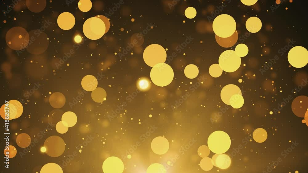 Golden Glitter Particle Background Embers Rising Bokeh 4K Loop ...