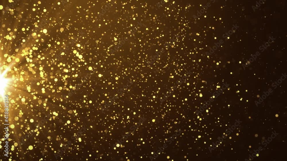 Video „Golden 4K 3D abstract light motion titles cinematic background. flare light beam with ...