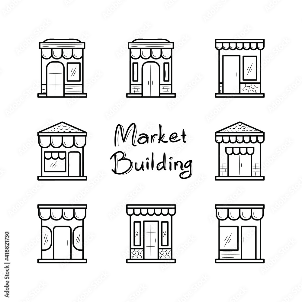 Market Building Vector