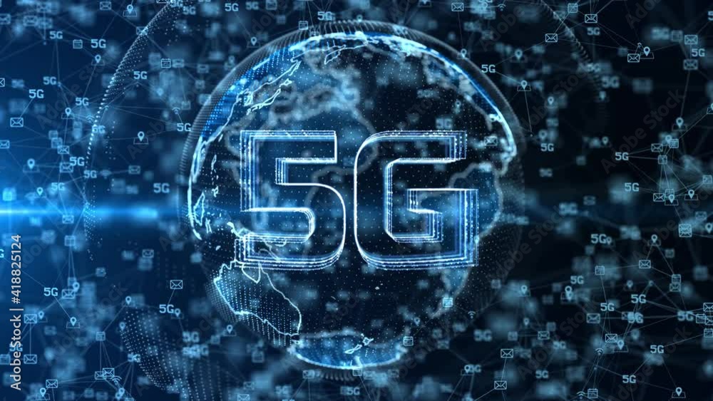 5g High Speed Connection of Internet of things IOT loop Background ...