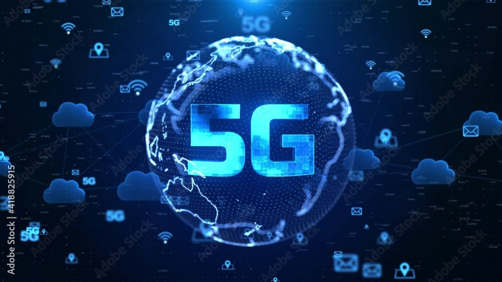 5g Cloud Computing, Cloud Services Big Data Internet Information Technology Loop Background ...