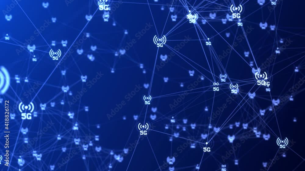 5G Technology concept digital Loop internet of things IOT background ...