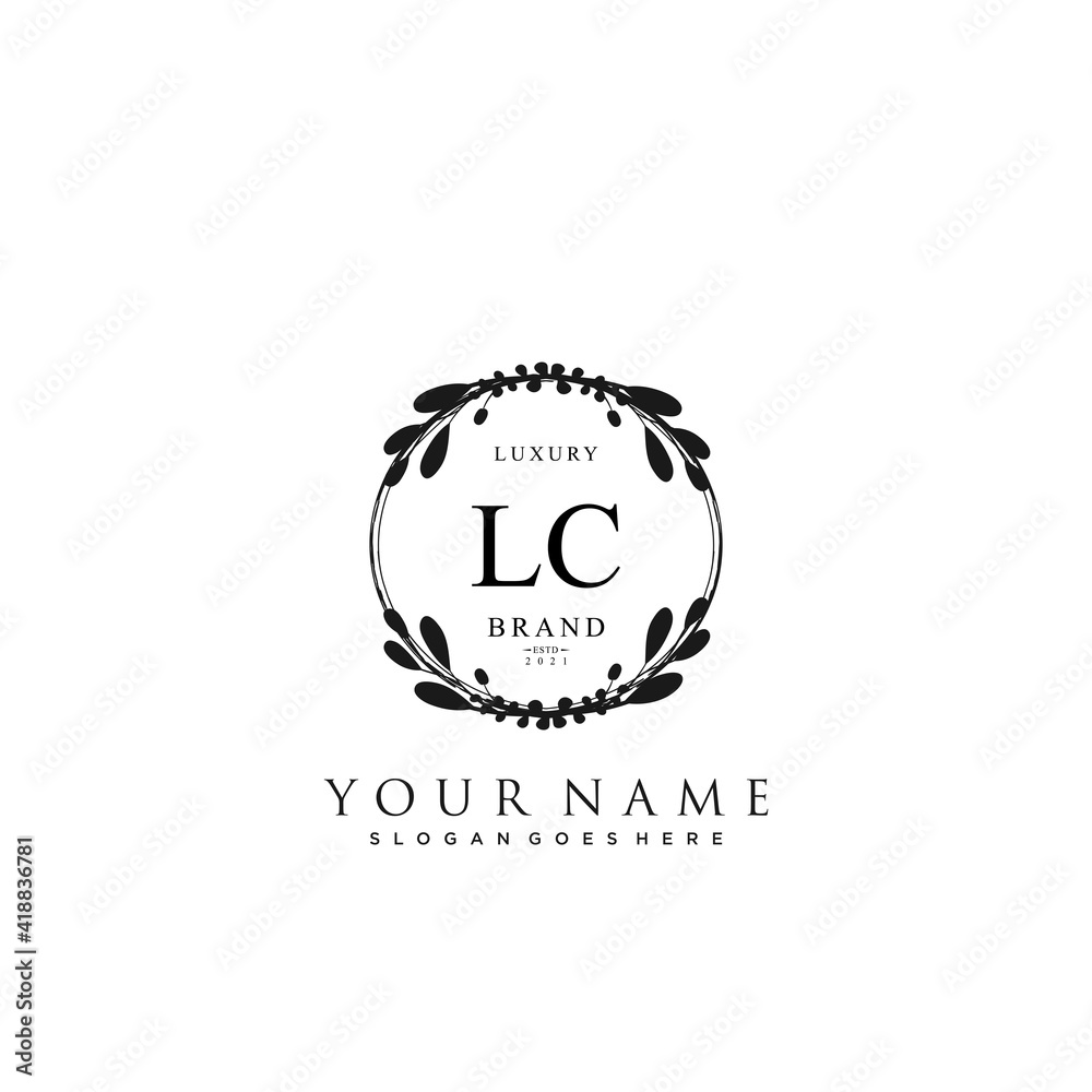 Initial LC beauty monogram and elegant logo design, handwriting logo of ...
