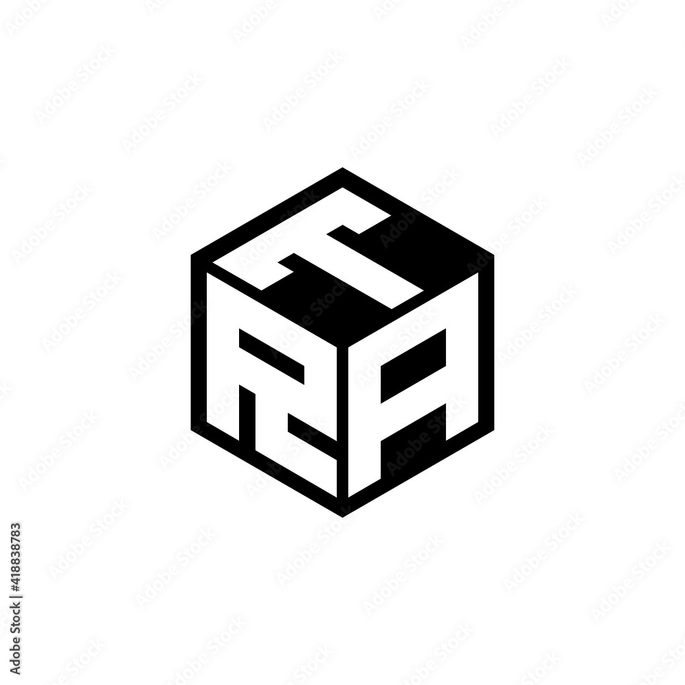 RAT letter logo design with white background in illustrator, cube logo ...