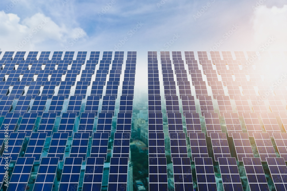 solar panel in smart city with control checking operation solar farm ...
