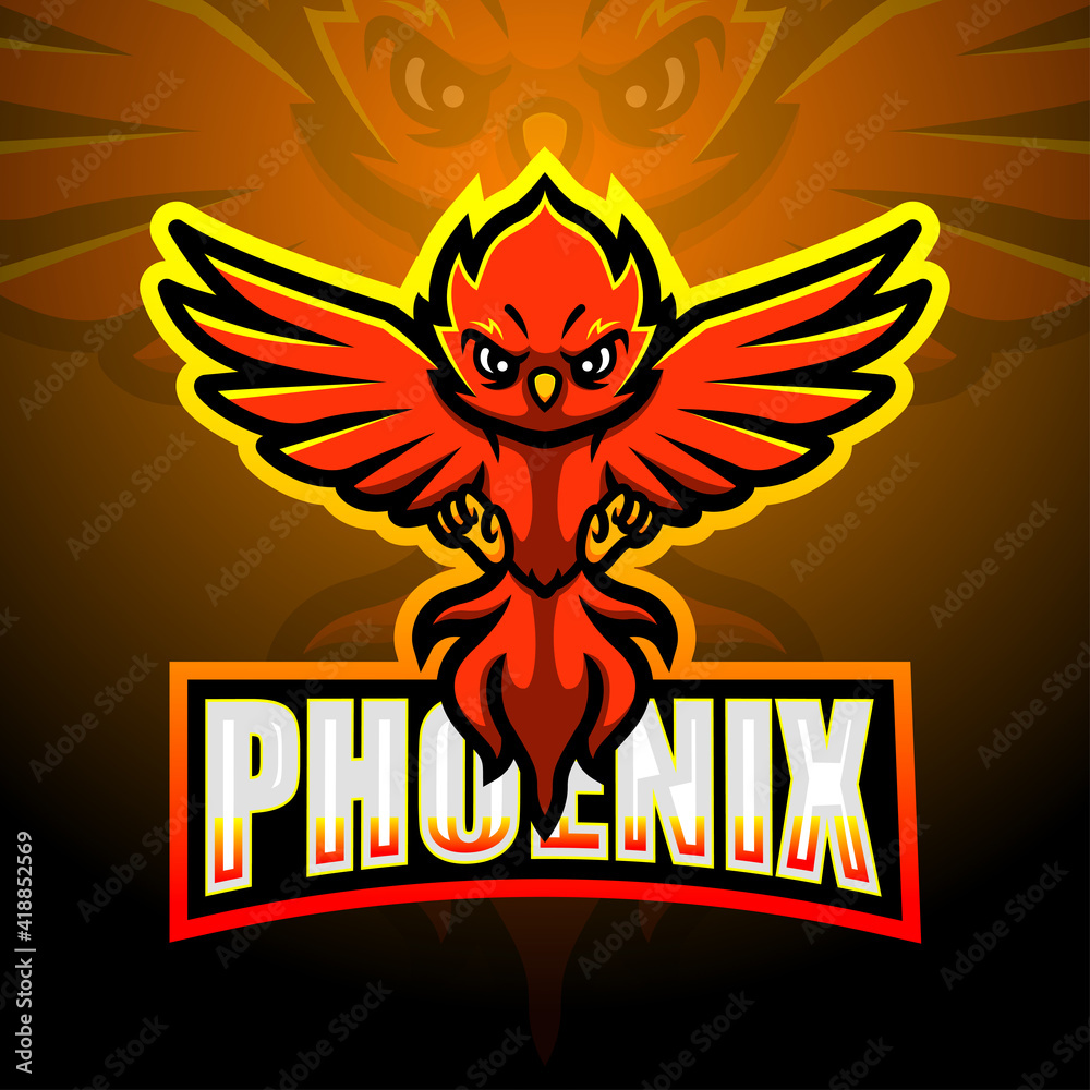 Phoenix mascot esport logo design Stock Vector | Adobe Stock