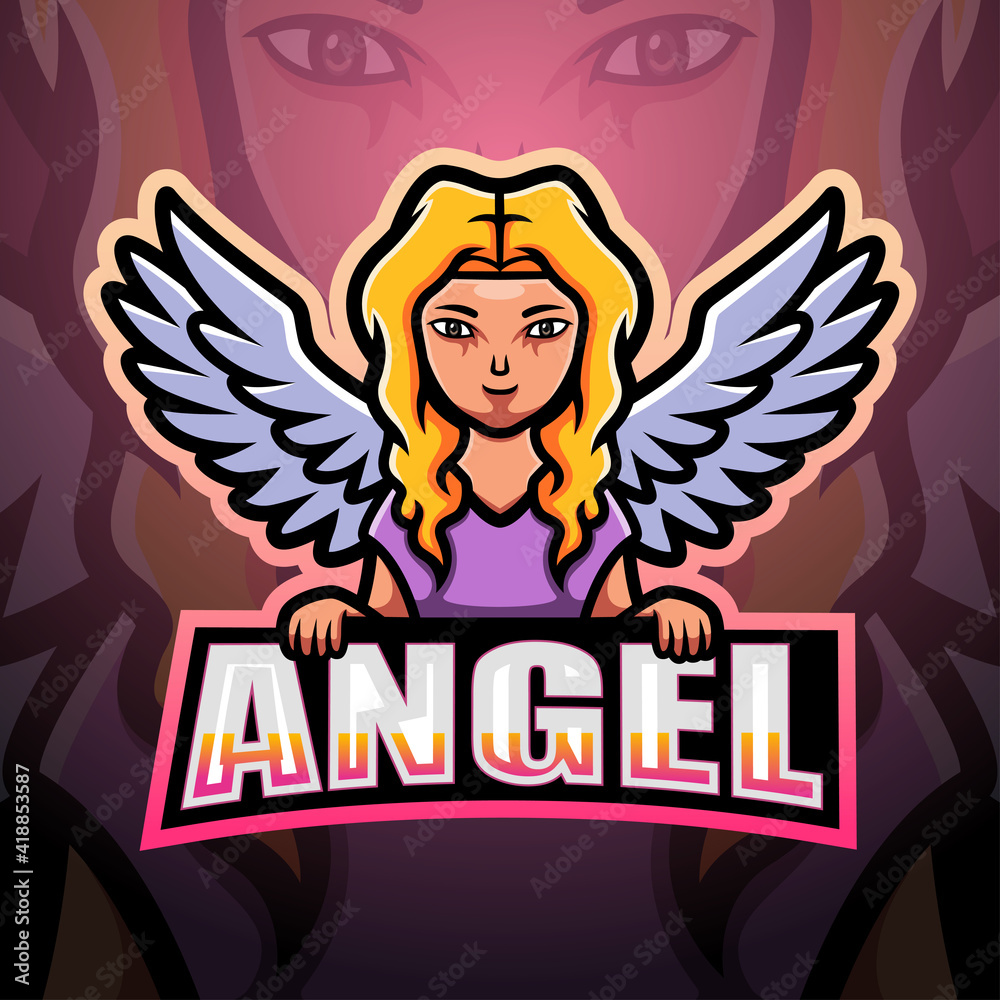 Angel mascot esport logo design Stock Vector | Adobe Stock