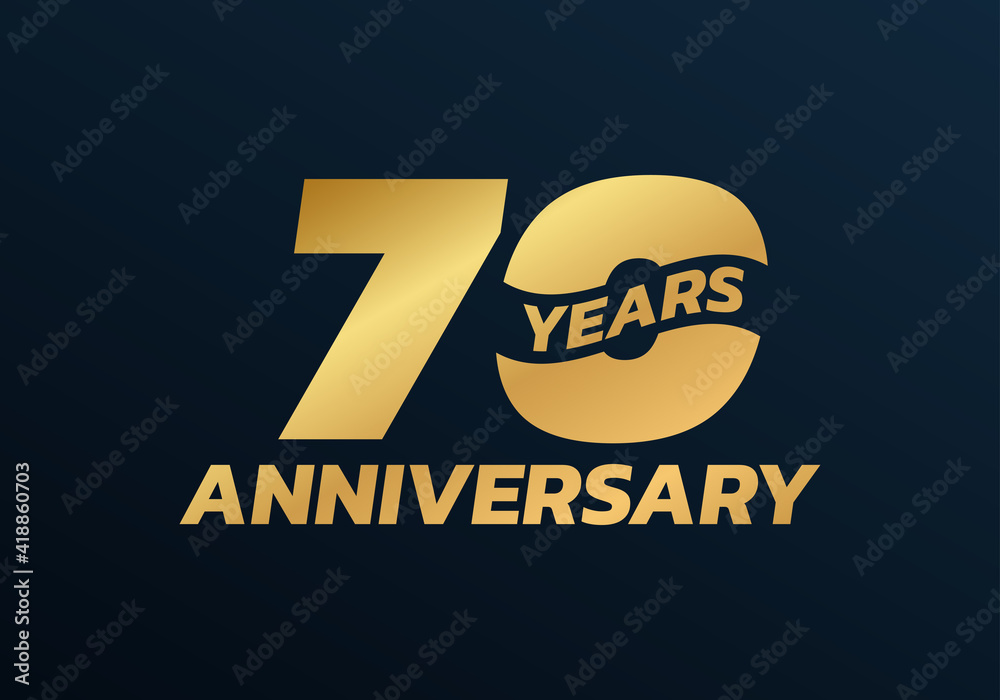 70 years anniversary logo design. 70th birthday celebration icon or ...
