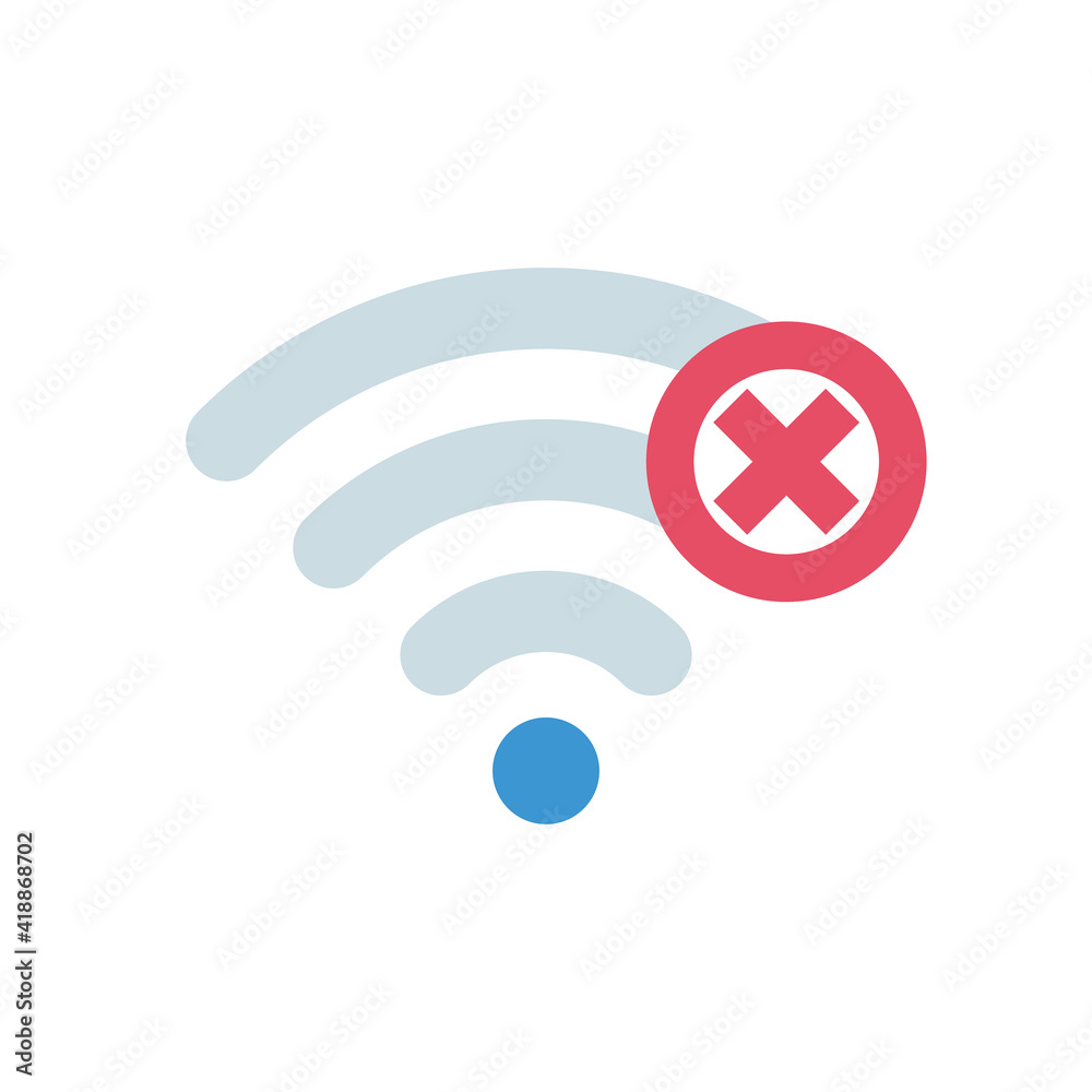 No connection. Wi-fi sign with off signal. No internet symbol. Vector ...