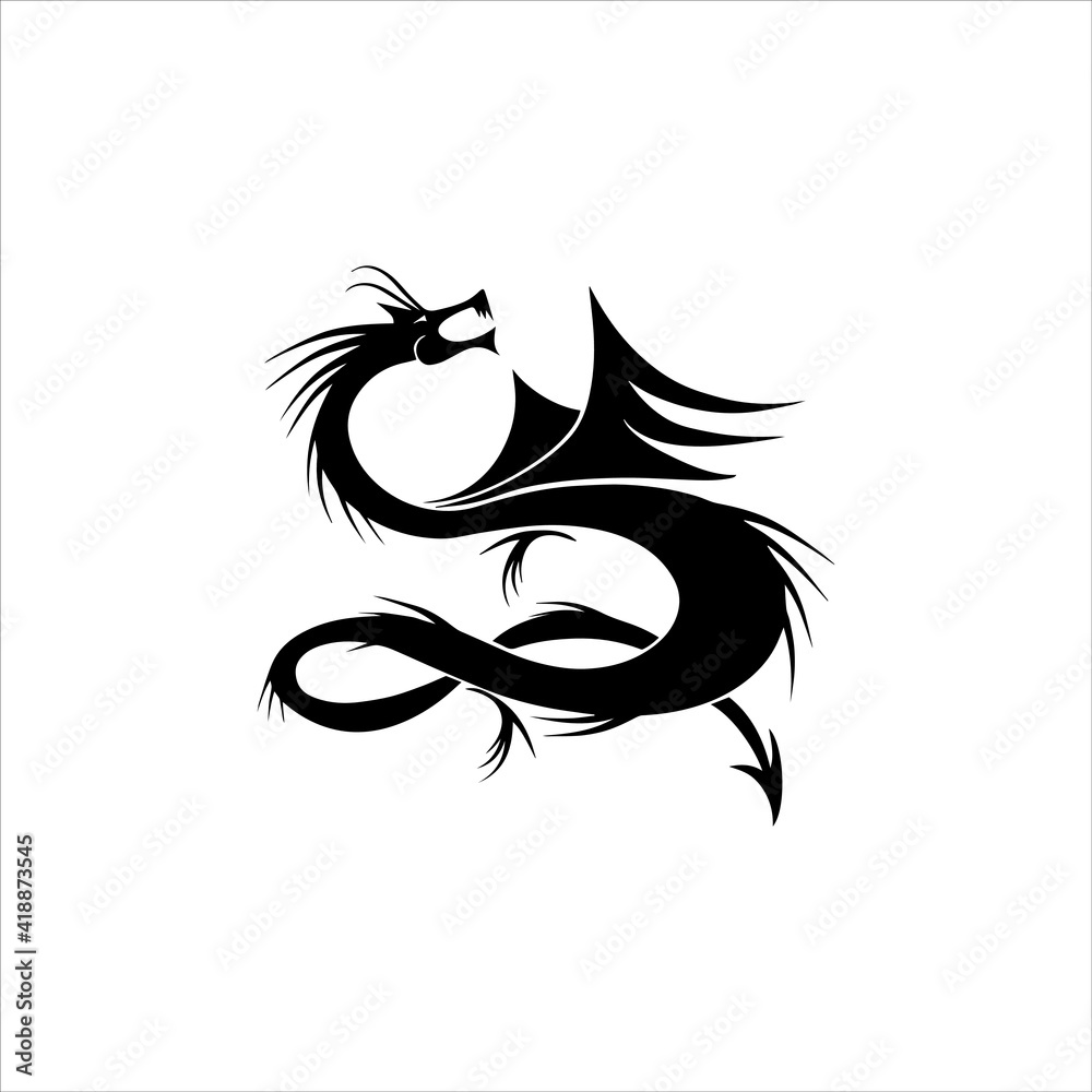 Dragon tattoo vector illustration for your design Stock Vector | Adobe ...