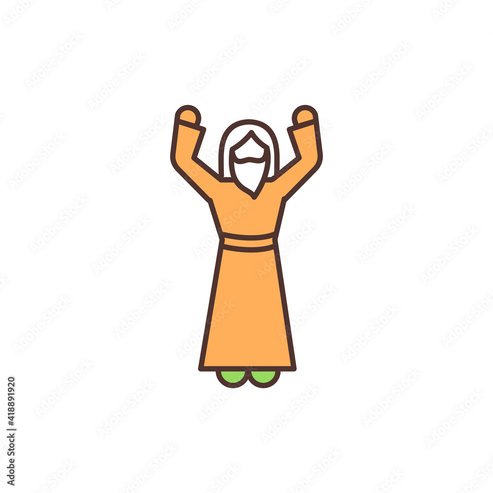 Religious leader RGB color icon. Religious body. Faith leader ...