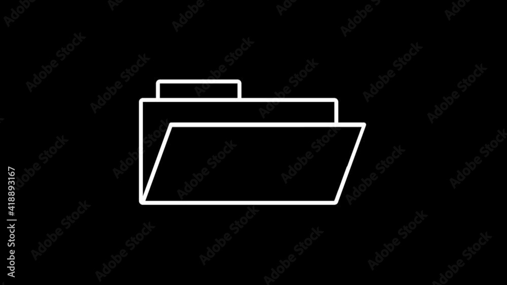 Vidéo Stock white folder icon appears and disappears on a black ...
