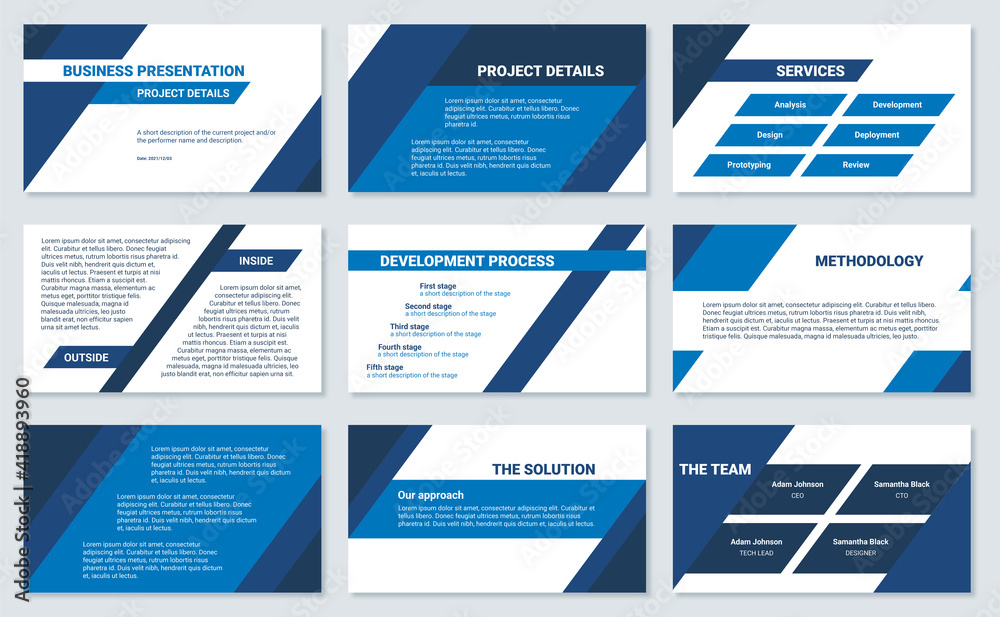 Business presentation design template powerpoint. Modern corporate ...