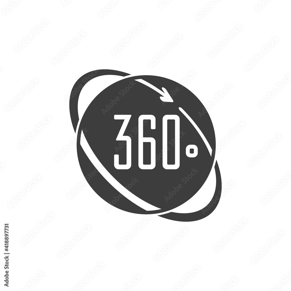 360 degrees icons. Arrows rotation circle symbol. Geometry math signs ...