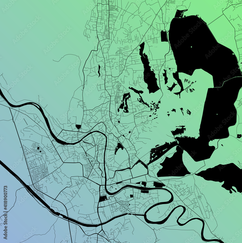 Srinagar, Jammu and Kashmir, India (IND) - Urban vector city map with ...
