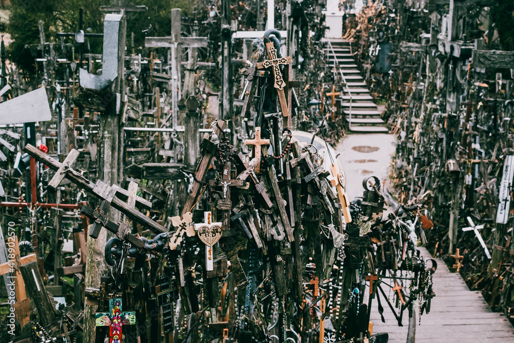 Thousands of vintage crosses in Lithuania. Famous pilgrimage site ...