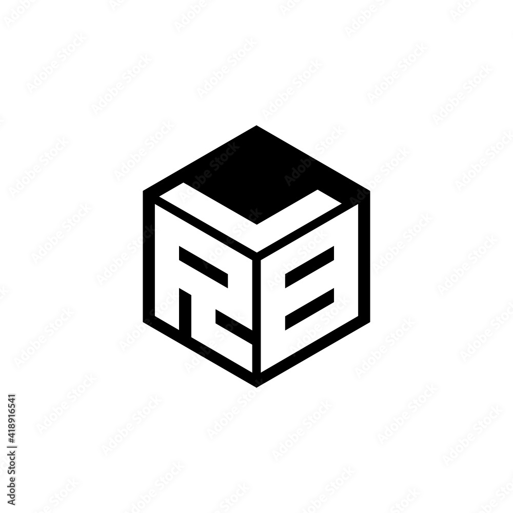 RBL letter logo design with white background in illustrator, cube logo ...