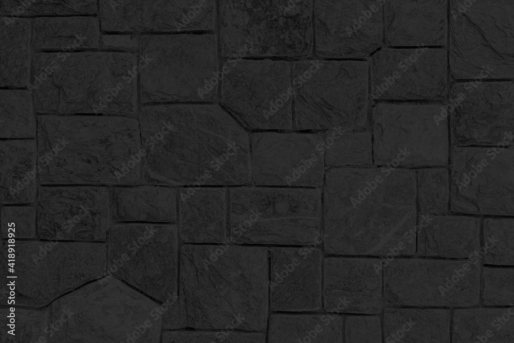 Vintage black granite block wall texture and background seamless Stock ...