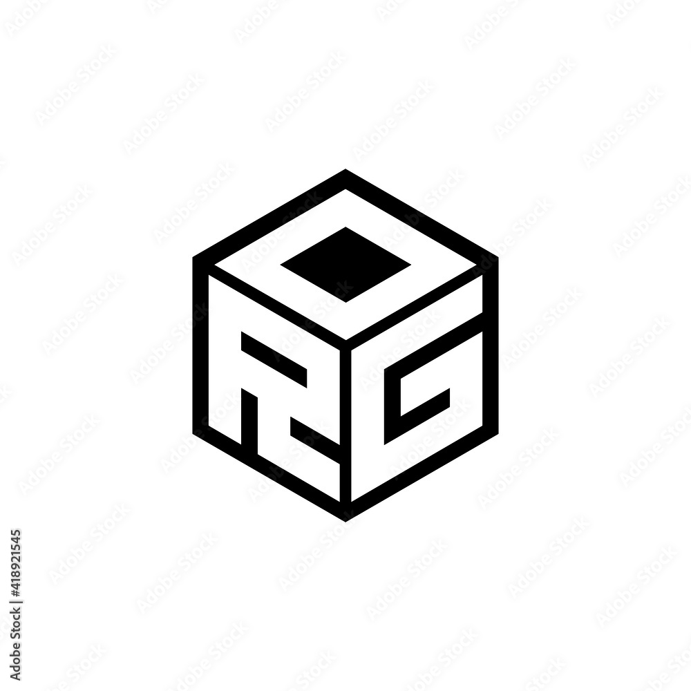RGD letter logo design with white background in illustrator, cube logo ...