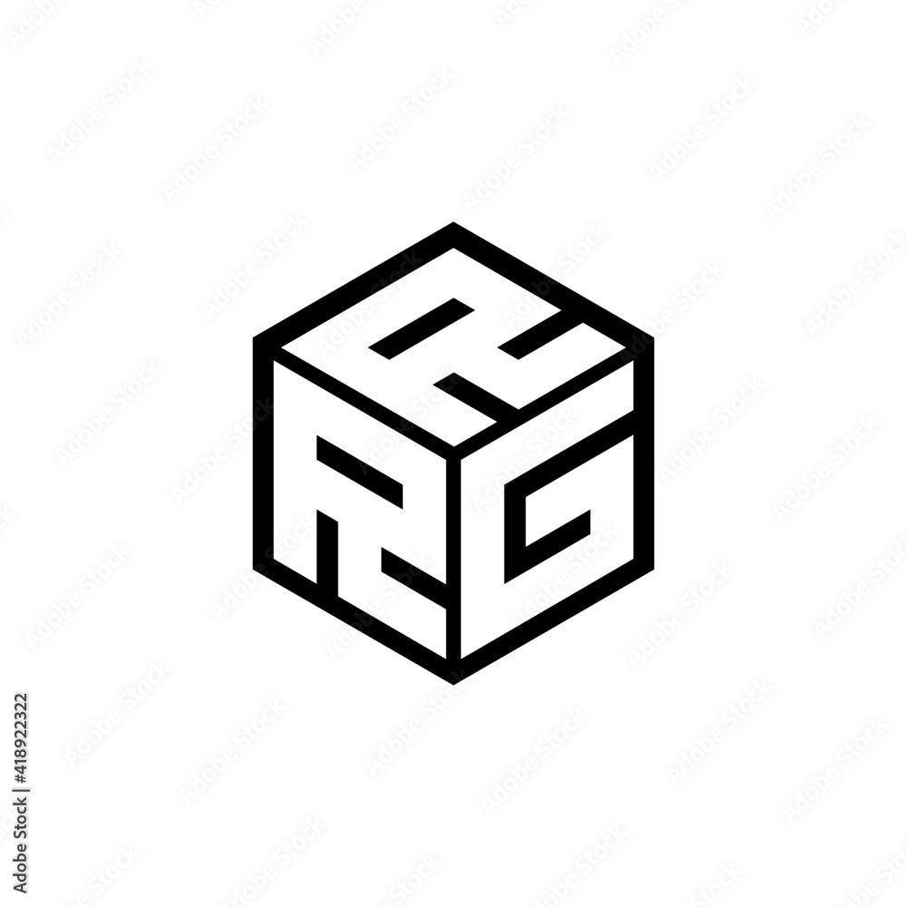 RGR letter logo design with white background in illustrator, cube logo ...
